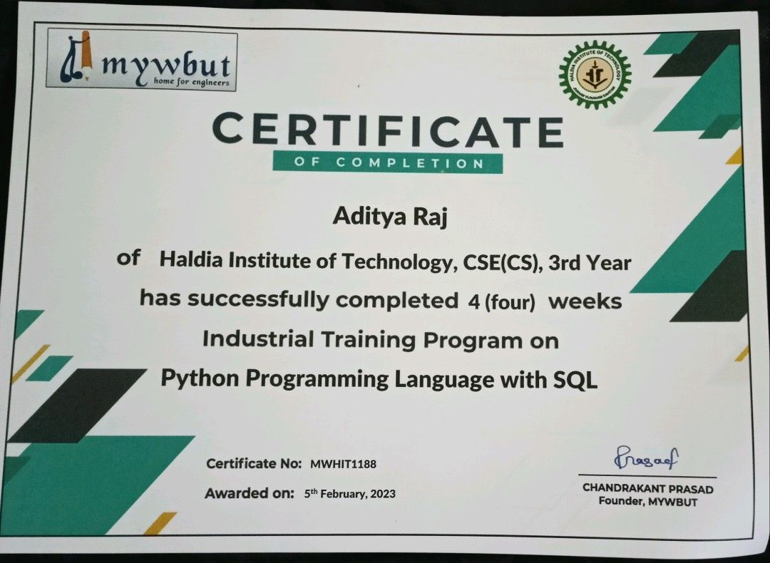 Aditya Raj on LinkedIn: #certificate #python #share #dataanalysis #sql ... Aditya Raj on LinkedIn: #certificate #python #share #dataanalysis #sql ...
