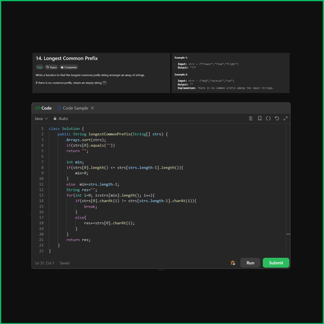 Jeeva K on LinkedIn: #javaprogramming #leetcode #longestcommonprefix # ... Jeeva K on LinkedIn: #javaprogramming #leetcode #longestcommonprefix # ...