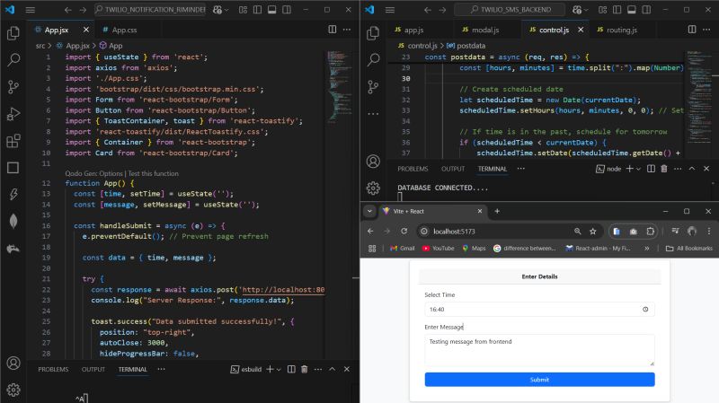 #reactjs #nodejs #expressjs #twilio #smsreminder #webdevelopment #mern ... #reactjs #nodejs #expressjs #twilio #smsreminder #webdevelopment #mern ...