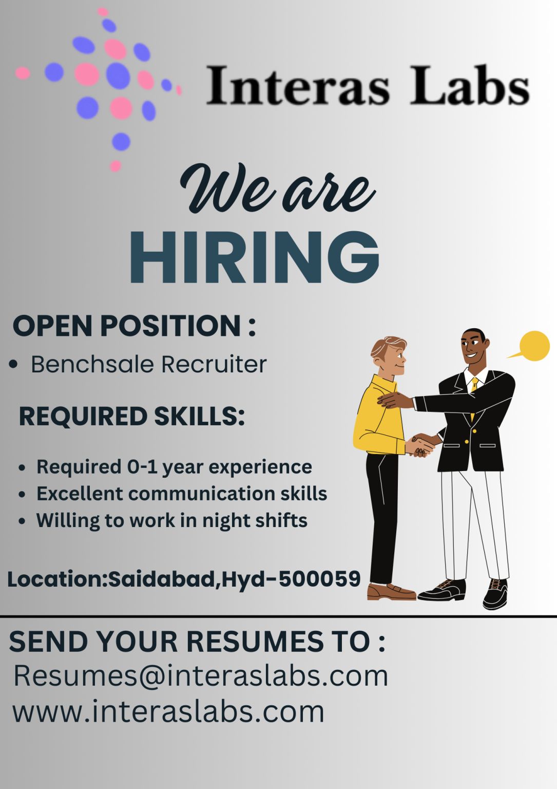 Bhanu Kumar (Andy) on LinkedIn: Hello, We Interas Labs Hiring. Bench ... Bhanu Kumar (Andy) on LinkedIn: Hello, We Interas Labs Hiring. Bench ...