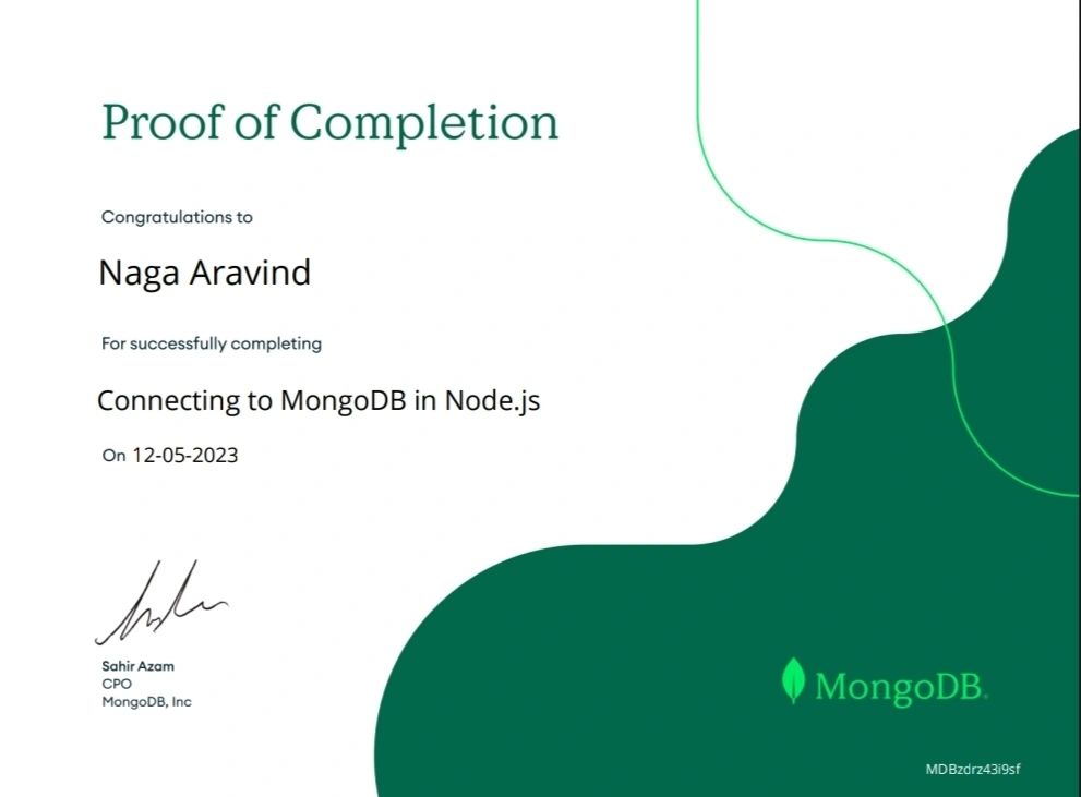 Naga Aravind C on LinkedIn: #mongodb #nodejs #webdevelopment Naga Aravind C on LinkedIn: #mongodb #nodejs #webdevelopment