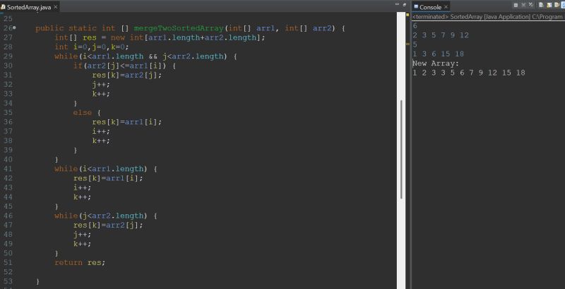 How to merge sorted arrays in Java | Satyam Pandey posted on the topic ... How to merge sorted arrays in Java | Satyam Pandey posted on the topic ...