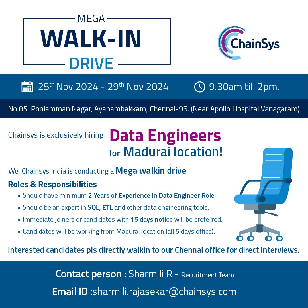 Sharmili R on LinkedIn: #dataengineer #etl #sql #maduraijobs Sharmili R on LinkedIn: #dataengineer #etl #sql #maduraijobs