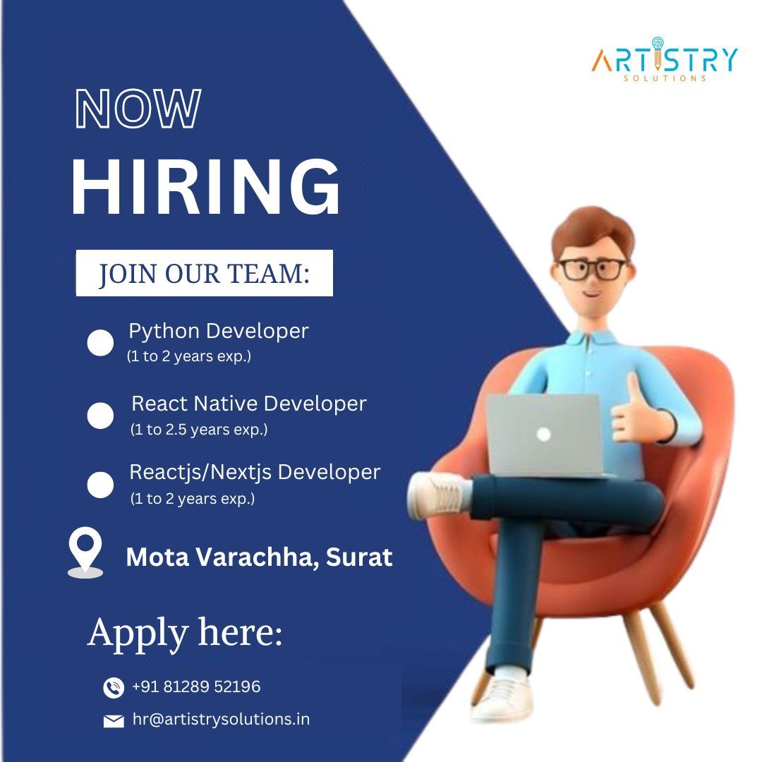 Artistry Solutions on LinkedIn: #python_developer #react_native ... Artistry Solutions on LinkedIn: #python_developer #react_native ...