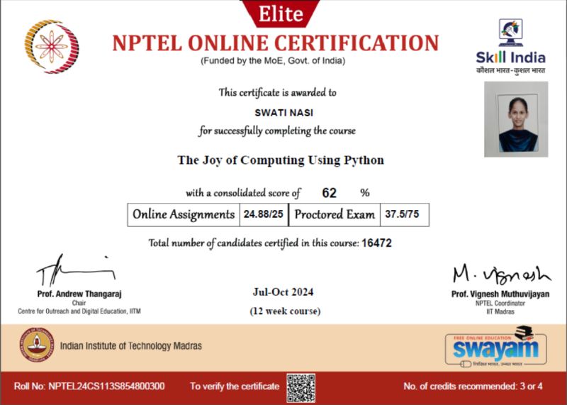 Swati Nasi on LinkedIn: #certification #python #coding # ... Swati Nasi on LinkedIn: #certification #python #coding # ...