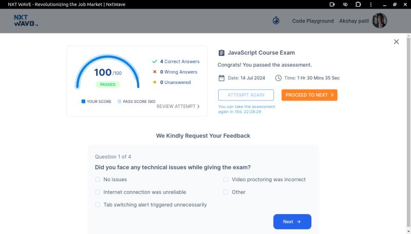 Passed JavaScript IDP exam with 100% | AKSHAY PATIL posted on the topic ... Passed JavaScript IDP exam with 100% | AKSHAY PATIL posted on the topic ...
