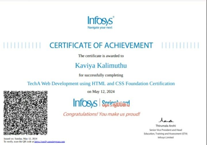 #techa #html #css #webdevelopment #certification | Kavya K #techa #html #css #webdevelopment #certification | Kavya K