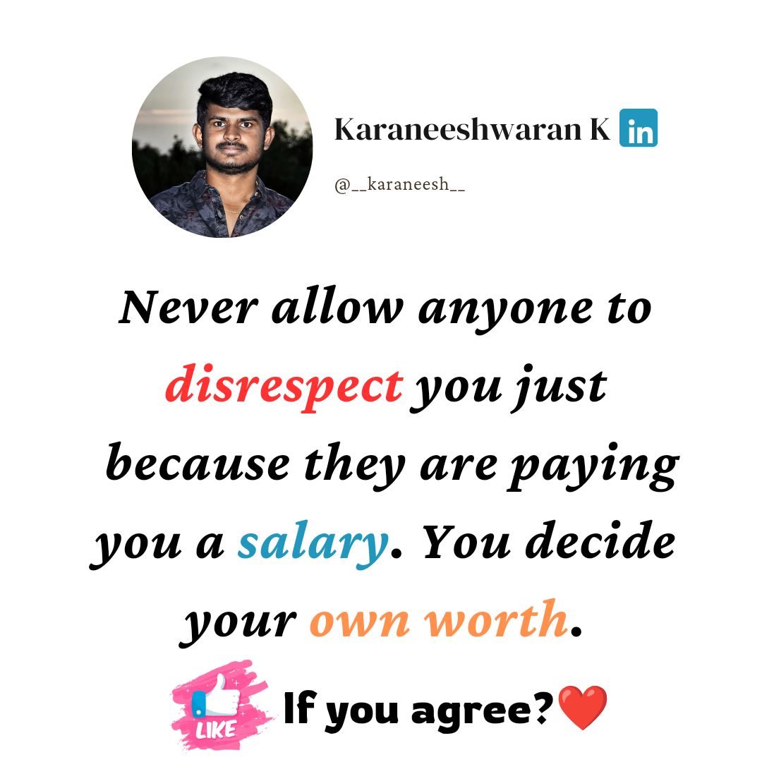 Karaneeshwaran K on LinkedIn: #like #repost | 68 comments Karaneeshwaran K on LinkedIn: #like #repost | 68 comments