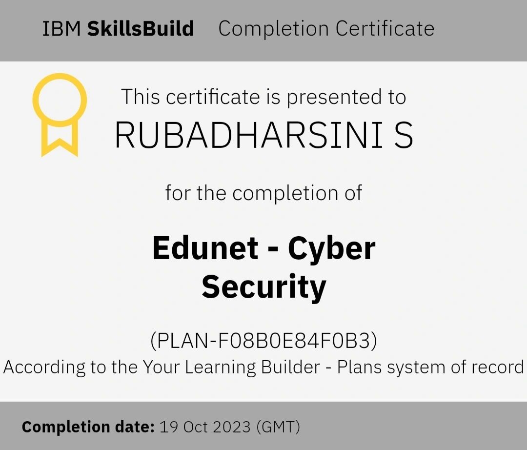 RUBADHARSINI SARAVANAN on LinkedIn: #cybersecurity #ibmedunet # ... RUBADHARSINI SARAVANAN on LinkedIn: #cybersecurity #ibmedunet # ...