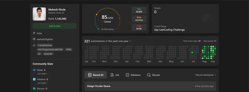 Mahesh Ghule on LinkedIn: #leetcode #dsa #codingjourney #problemsolving ... Mahesh Ghule on LinkedIn: #leetcode #dsa #codingjourney #problemsolving ...