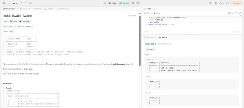 Mohan B on LinkedIn: #50dayssqlchallenge #leetcode #sql_query # ... Mohan B on LinkedIn: #50dayssqlchallenge #leetcode #sql_query # ...