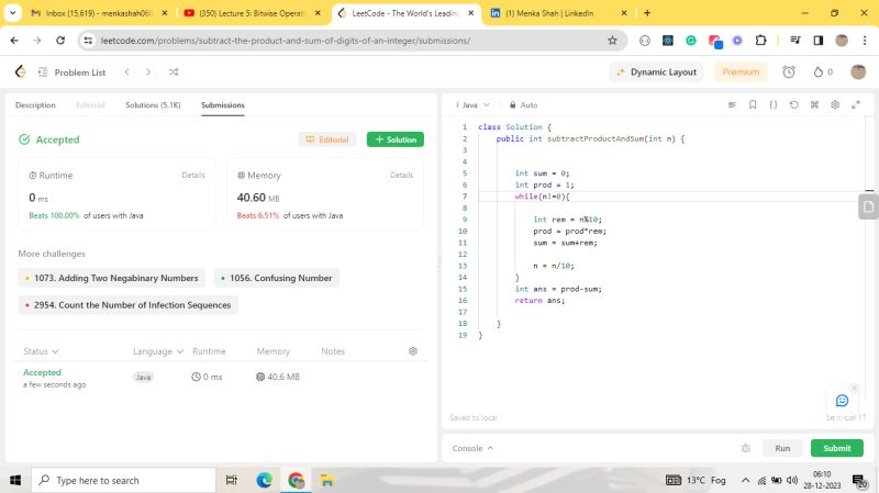 Menka Shah on LinkedIn: #leetcode #challenges #java Menka Shah on LinkedIn: #leetcode #challenges #java