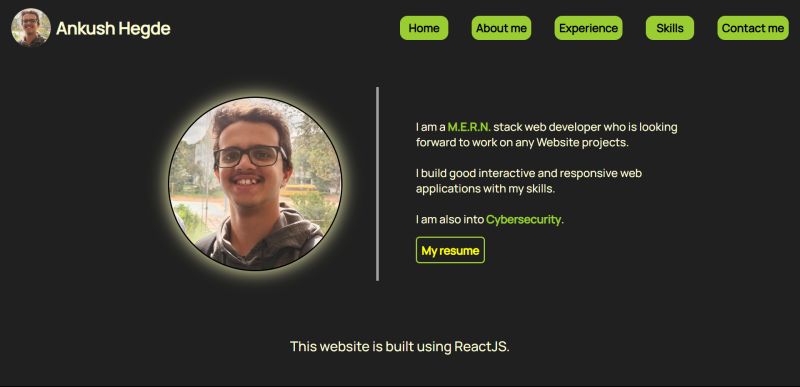 My personal portfolio website is up and running! | Ankush Hegde posted ... My personal portfolio website is up and running! | Ankush Hegde posted ...