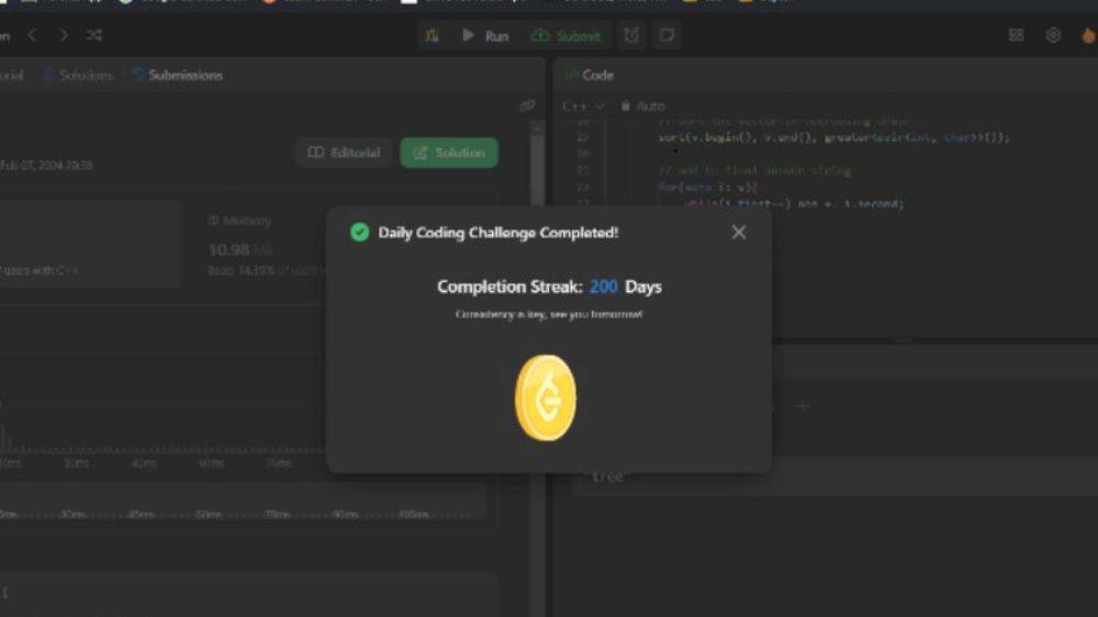Completed 200 days of continuous coding on LeetCode | Suyash D. posted ... Completed 200 days of continuous coding on LeetCode | Suyash D. posted ...