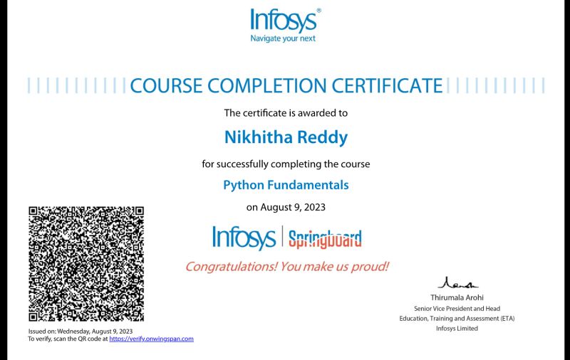 Completed Python Fundamentals! | Nalla Nikhitha Reddy posted on the ... Completed Python Fundamentals! | Nalla Nikhitha Reddy posted on the ...