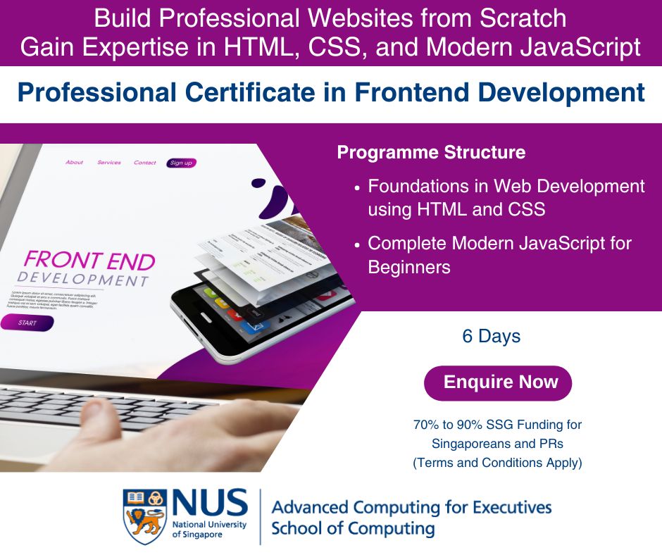 NUS Advanced Computing for Executives (ACE) on LinkedIn: #programming # ... NUS Advanced Computing for Executives (ACE) on LinkedIn: #programming # ...