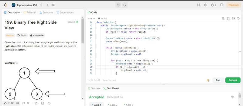 BALAJI P on LinkedIn: #leetcode Solved Binary Tree Right Side View BALAJI P on LinkedIn: #leetcode Solved Binary Tree Right Side View