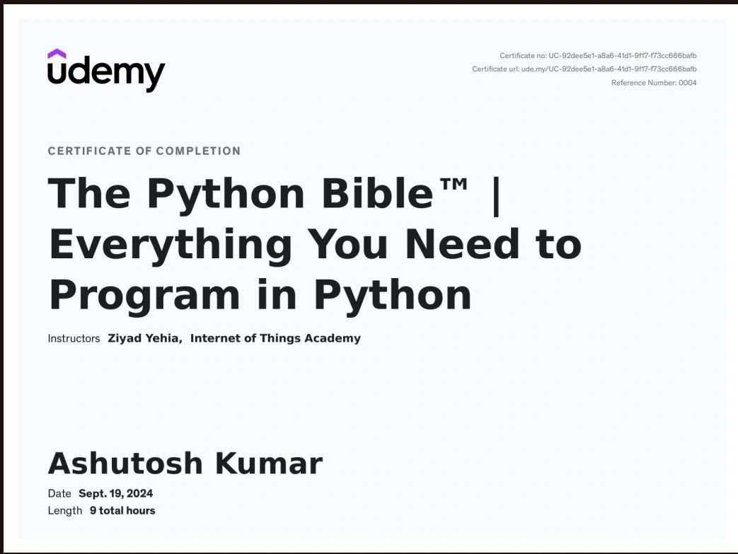 Ashutosh Kumar on LinkedIn: #python #programming #udemy # ... Ashutosh Kumar on LinkedIn: #python #programming #udemy # ...