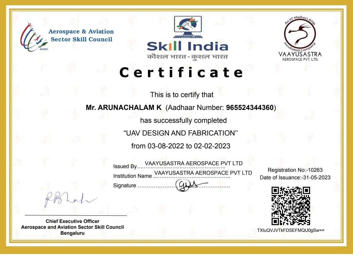 Arunachalam K on LinkedIn: Hai Guys, This is my skill India Certificate ... Arunachalam K on LinkedIn: Hai Guys, This is my skill India Certificate ...