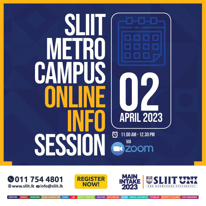 Join our Special SLIIT Metro Campus Online Information session on… | SLIIT Join our Special SLIIT Metro Campus Online Information session on… | SLIIT