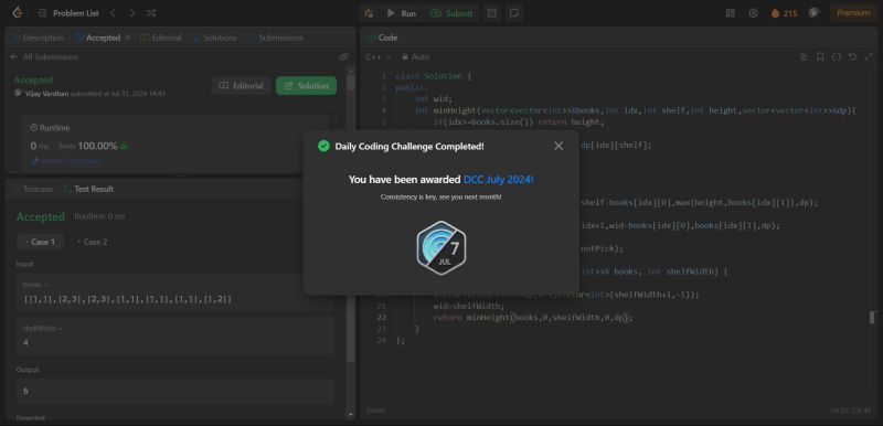 Completed LeetCode Daily Coding Challenge | Vijay Vardhan posted on the ... Completed LeetCode Daily Coding Challenge | Vijay Vardhan posted on the ...