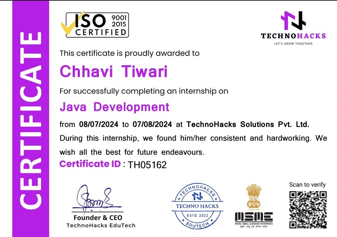 Chhavi Tiwari on LinkedIn: #javadevelopment #internship # ... Chhavi Tiwari on LinkedIn: #javadevelopment #internship # ...