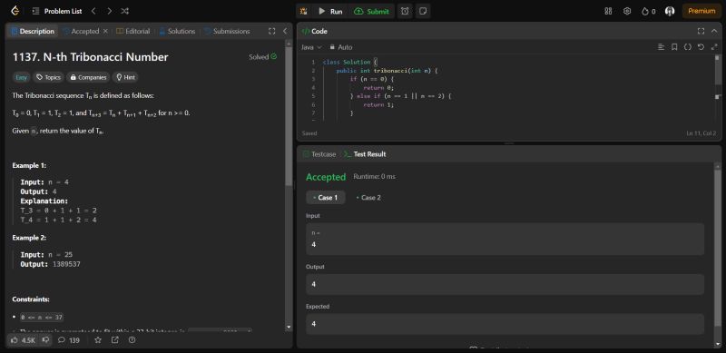 Day 87 of #100DaysOfCode: N-th Tribonacci Number | Rahul Jaswal posted ... Day 87 of #100DaysOfCode: N-th Tribonacci Number | Rahul Jaswal posted ...