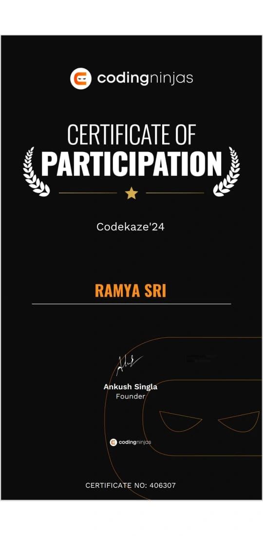 Ramya sri on LinkedIn: #codekaze #codingcompetition #learningjourney # ... Ramya sri on LinkedIn: #codekaze #codingcompetition #learningjourney # ...