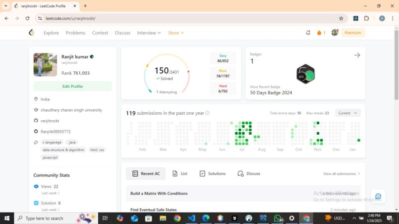 Ranjit Kumar on LinkedIn: #leetcode #dsa #problemsolving #codingjourney ... Ranjit Kumar on LinkedIn: #leetcode #dsa #problemsolving #codingjourney ...