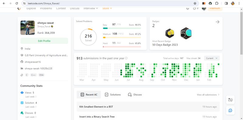 Shreya Rawat on LinkedIn: #100daychallenge #leetcode ... Shreya Rawat on LinkedIn: #100daychallenge #leetcode ...