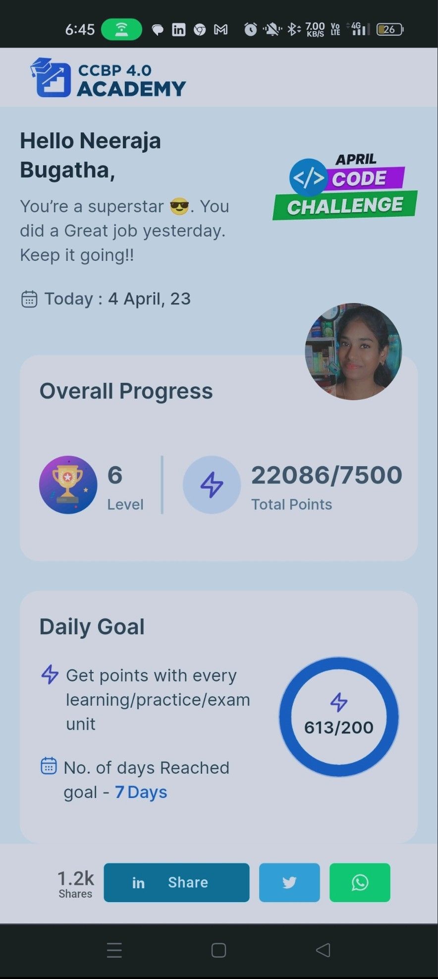 NEERAJA BUGATHA on LinkedIn: #aprilcodechallenge #nxtwave #ccbp # ... NEERAJA BUGATHA on LinkedIn: #aprilcodechallenge #nxtwave #ccbp # ...