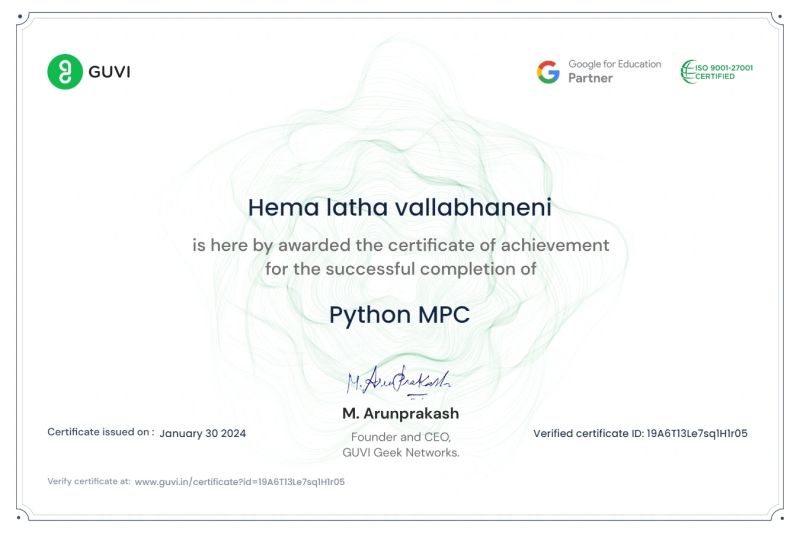 Hemalatha Vallbhaneni on LinkedIn: #pythonprogramming #guvi # ... Hemalatha Vallbhaneni on LinkedIn: #pythonprogramming #guvi # ...
