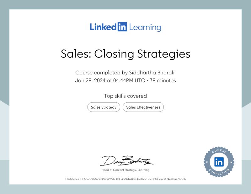Siddhartha Bharali on LinkedIn: Certificate of Completion Siddhartha Bharali on LinkedIn: Certificate of Completion