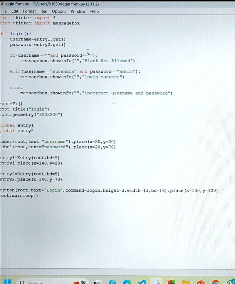 Surendra Nellore on LinkedIn: #loginformusingpython #tkintermodule # ... Surendra Nellore on LinkedIn: #loginformusingpython #tkintermodule # ...