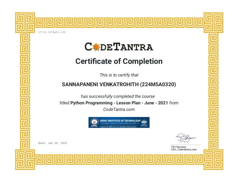 Sannapaneni VenkatRohith on LinkedIn: 🌟 Mastering Python Excellence ... Sannapaneni VenkatRohith on LinkedIn: 🌟 Mastering Python Excellence ...