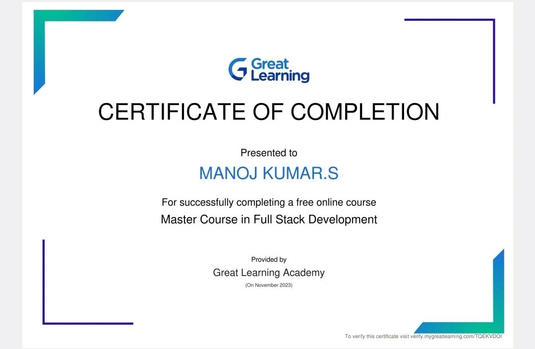 MANOJ KUMAR.S on LinkedIn: #developer #fullstackdevelopment # ... MANOJ KUMAR.S on LinkedIn: #developer #fullstackdevelopment # ...