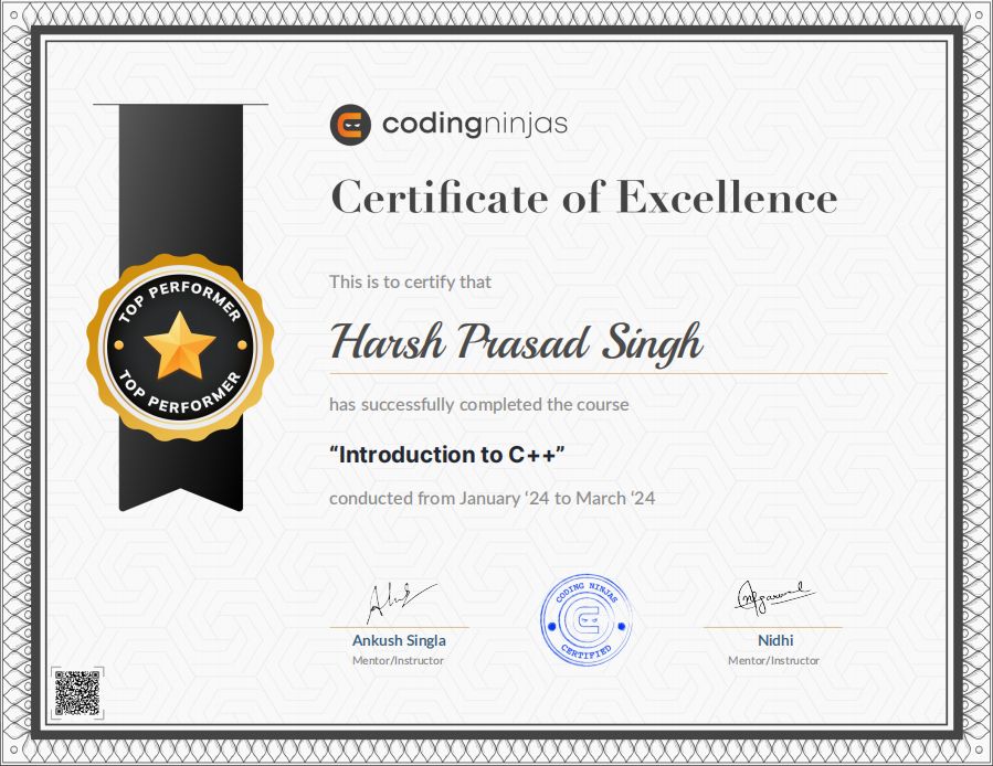 Harsh Prasad Singh on LinkedIn: #codingninjas #cplusplus # ... Harsh Prasad Singh on LinkedIn: #codingninjas #cplusplus # ...