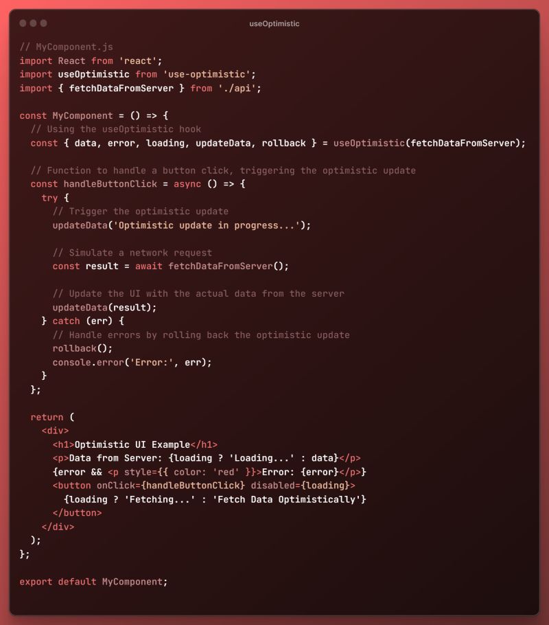 Introducing the new `useOptimistic` hook in React | Abhiraj Thakur ... Introducing the new `useOptimistic` hook in React | Abhiraj Thakur ...
