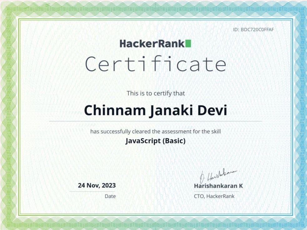 Chinnam Janaki Devi on LinkedIn: #javascript #webdevelopment # ... Chinnam Janaki Devi on LinkedIn: #javascript #webdevelopment # ...