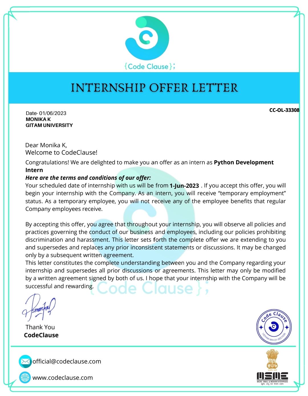 Monika K on LinkedIn: #codeclause #intern #opportunity # ... Monika K on LinkedIn: #codeclause #intern #opportunity # ...