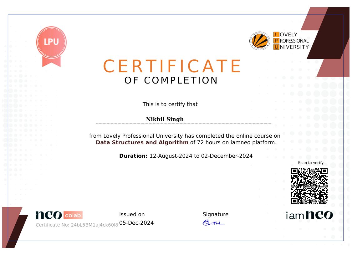 NIKHIL SINGH on LinkedIn: #learningneverstops #datastructures # ... NIKHIL SINGH on LinkedIn: #learningneverstops #datastructures # ...