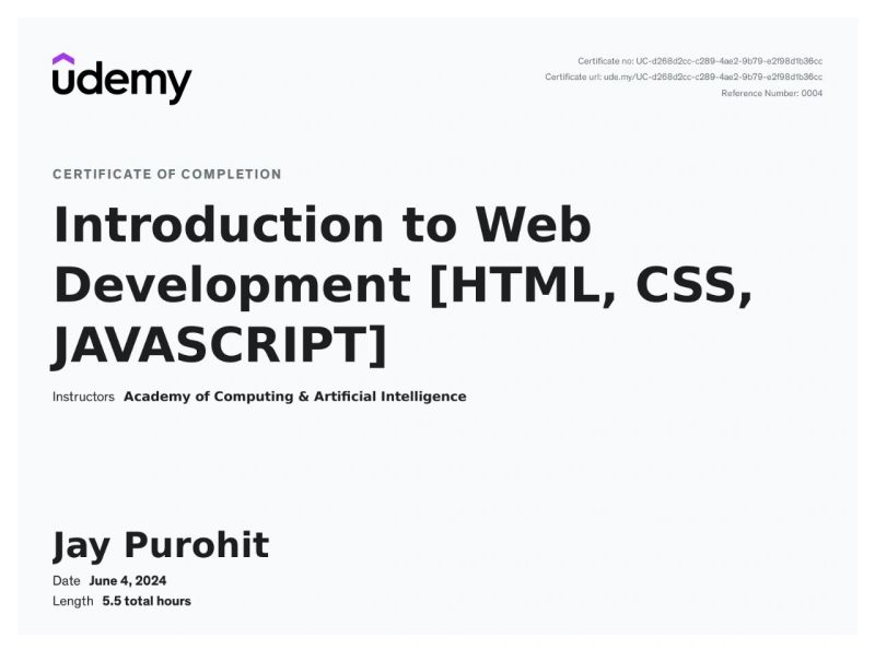 Completion of Web Development course on Udemy | Jay Purohit posted on ... Completion of Web Development course on Udemy | Jay Purohit posted on ...