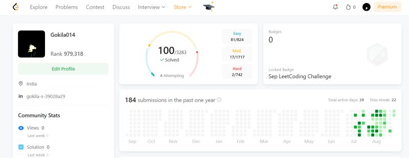 Gokila S on LinkedIn: #keepgrowing #codingjourney #leetcode Gokila S on LinkedIn: #keepgrowing #codingjourney #leetcode