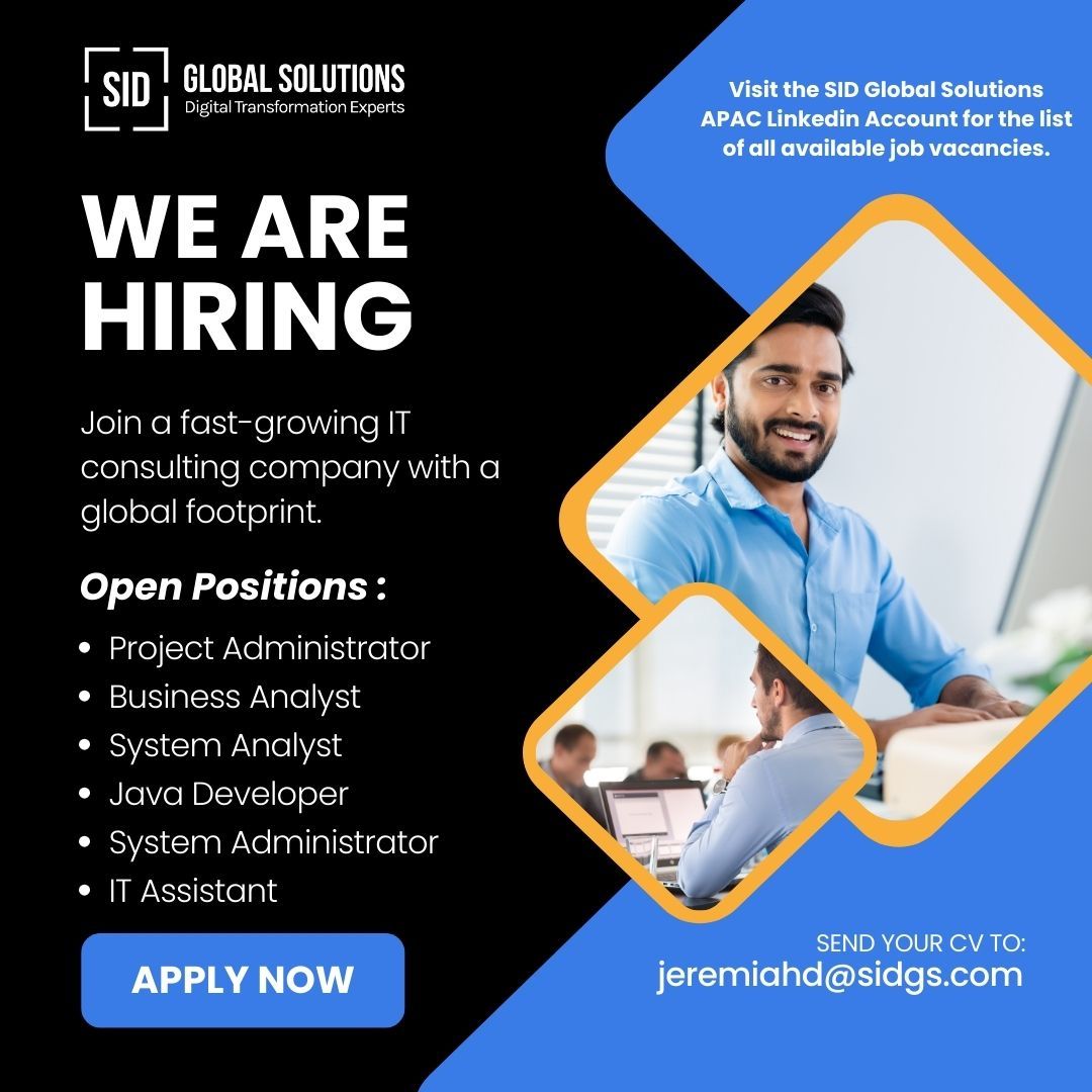 SID Global Solutions APAC on LinkedIn: #sidglobalsolutions #hiring # ... SID Global Solutions APAC on LinkedIn: #sidglobalsolutions #hiring # ...