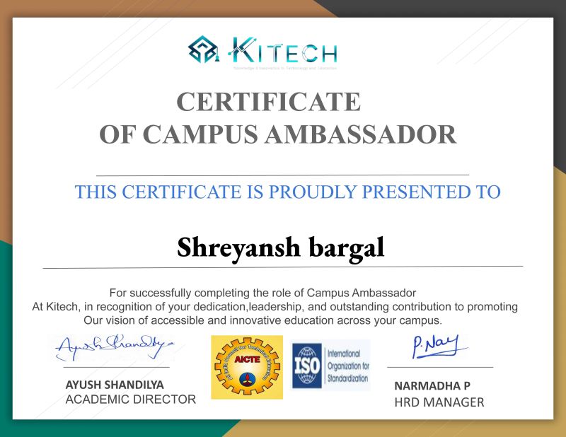 Shreyansh Bargal on LinkedIn: #leadership #connections #campus #ambassador Shreyansh Bargal on LinkedIn: #leadership #connections #campus #ambassador