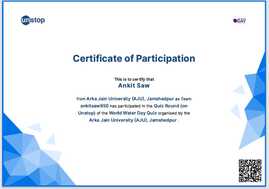 Ankit Saw on LinkedIn: #worldwaterday #quiz #participation # ... Ankit Saw on LinkedIn: #worldwaterday #quiz #participation # ...