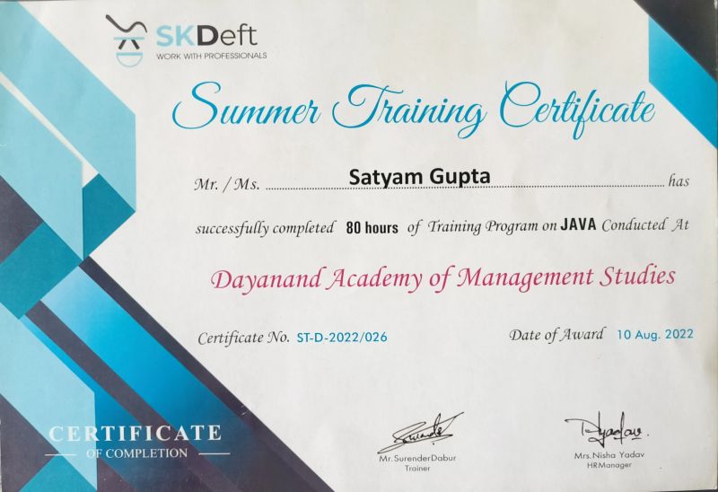 #freshers #java #summer_training | Satyam gupta #freshers #java #summer_training | Satyam gupta