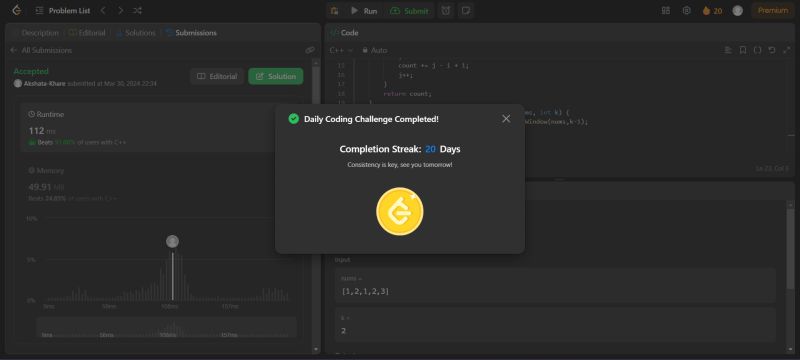 Day 20 of my coding journey on LeetCode | Akshata Khare posted on the ... Day 20 of my coding journey on LeetCode | Akshata Khare posted on the ...