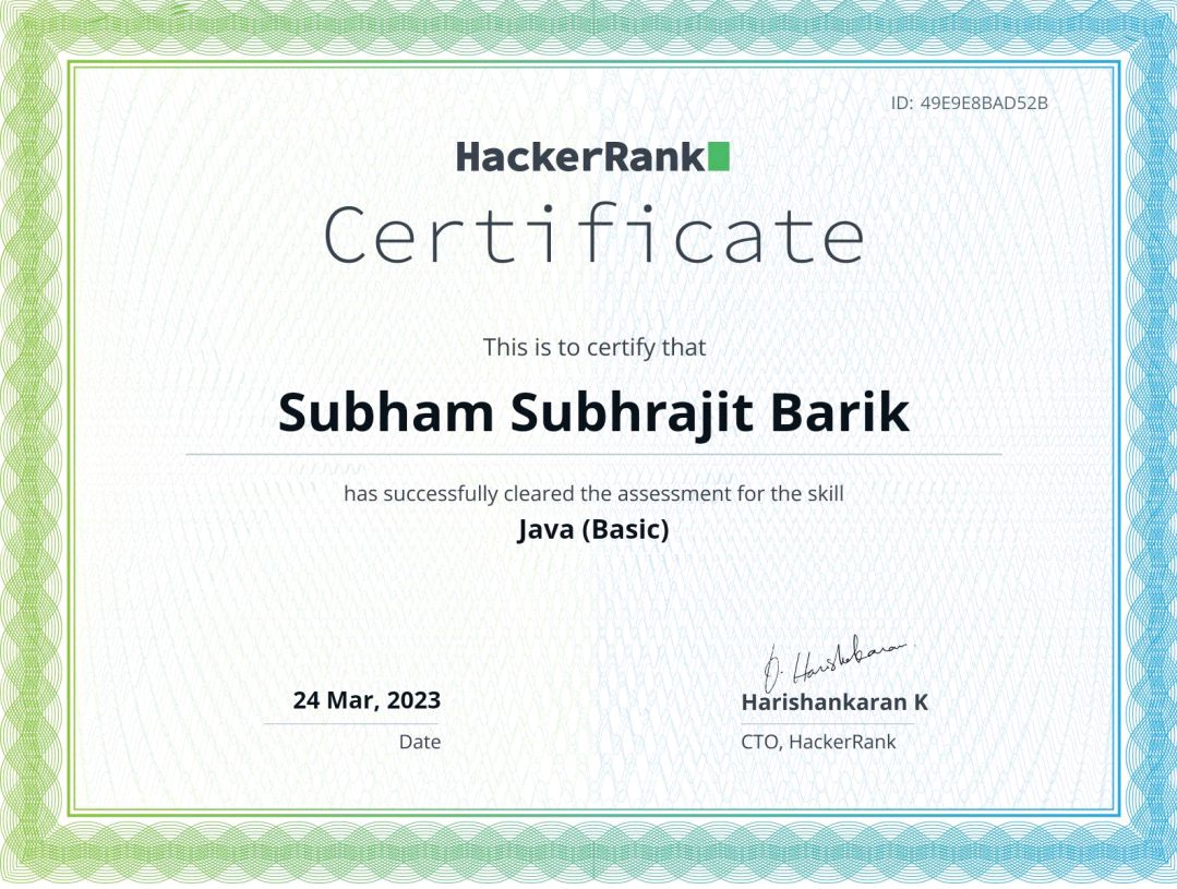 Subham Barik on LinkedIn: #java #certification #achievementunlocked # ... Subham Barik on LinkedIn: #java #certification #achievementunlocked # ...