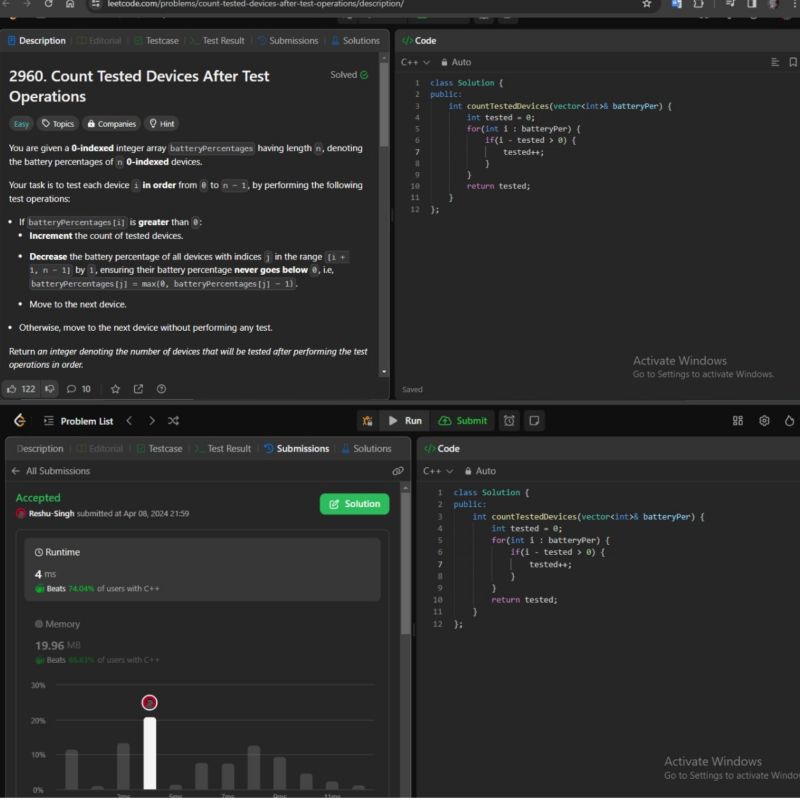 Leetcode Challenge: Count Tested Devices | Reshu Singh posted on the ... Leetcode Challenge: Count Tested Devices | Reshu Singh posted on the ...